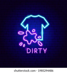 Dirty Neon Label Vector Illustration Laundry Stock Vector (Royalty Free ...