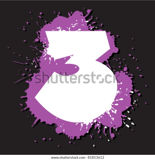 Dirty Number 3 Vector Illustration Stock Vector (Royalty Free) 81853612 ...