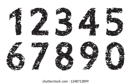 Grunge Numbers Setvector Dirty Numbers Stock Vector (Royalty Free ...