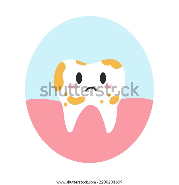 Dirty Tooth Cartoon Character Cartoon Flat Stock Vector (Royalty Free ...