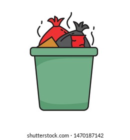 Dirty Trash Can Vector Illustration Isolated Stock Vector (Royalty Free ...