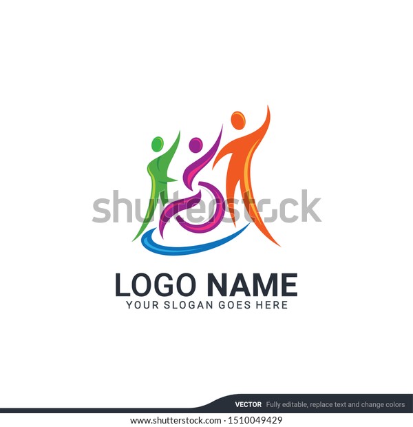 Disability Care Logo Design Foundation Community Stock Vector (Royalty ...