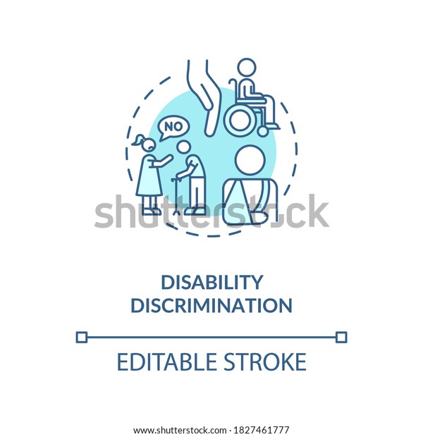 Disability Discrimination Concept Icon Disabled People Stock Vector ...