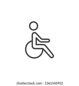 Disability Handicap Line Icon Linear Style Stock Vector (Royalty Free ...
