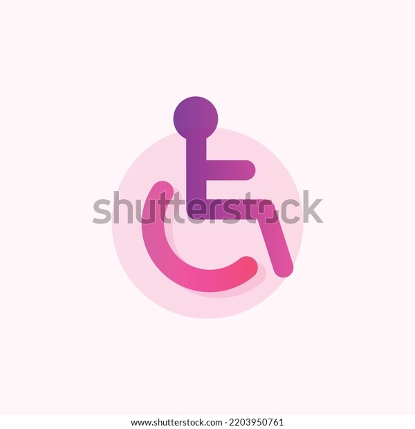Disability Icon Transparent Purple Pink Gradient Stock Vector (Royalty ...