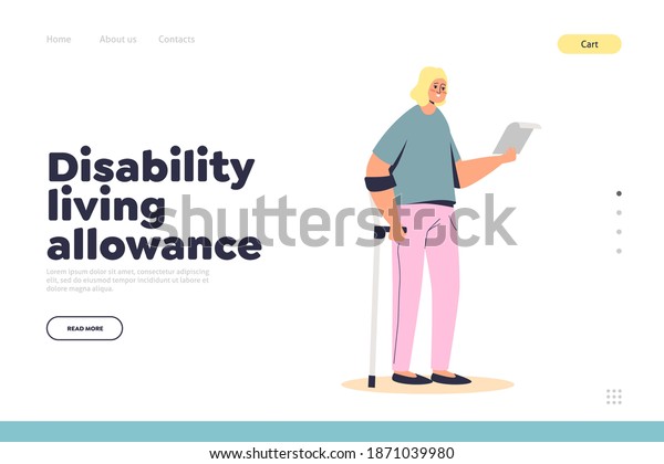 Disability Living Allowance Concept Landing Page Stock Vector (Royalty ...