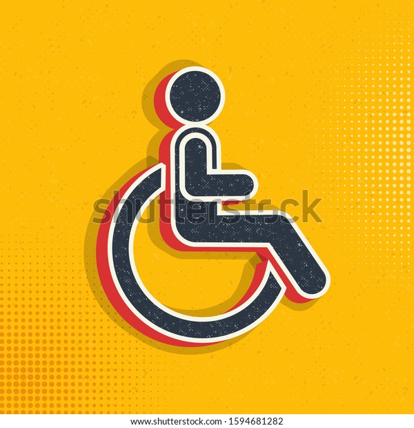 Disability Pop Art Retro Icon Vector Stock Vector (Royalty Free ...