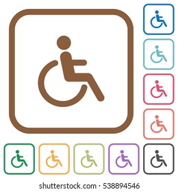 Disability Simple Icons Color Rounded Square Stock Vector (Royalty Free ...