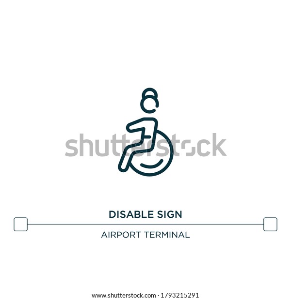 Disable Sign Vector Line Icon Simple Stock Vector (Royalty Free ...