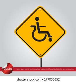 Disable Traffic Sign Vector Icon: vector de stock (libre de regalías ...