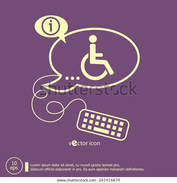 Disabled Handicap Icon Keyboard Design Elements Stock Vector (Royalty ...