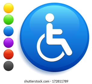 Disabled Icon On Round Button Collection Stock Vector (Royalty Free ...