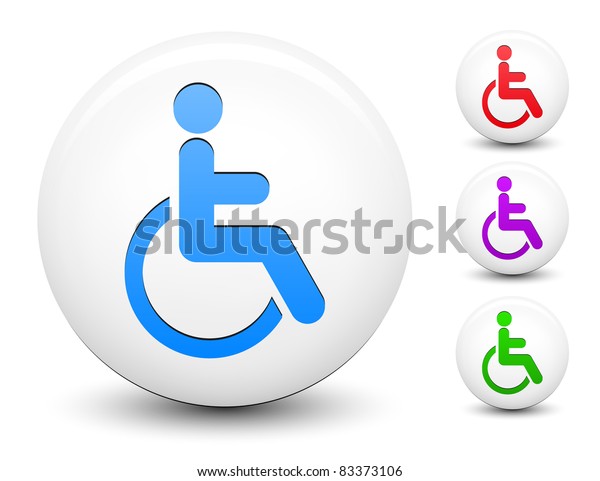 Disabled Icon On Round White Button Stock Vector (Royalty Free) 83373106