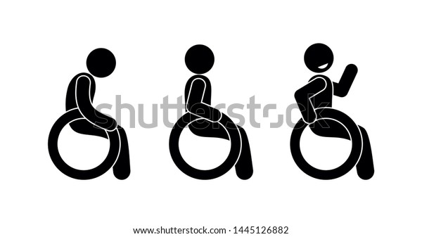 Disabled Icon Various Poses Stick Figure Stock Vector (Royalty Free ...