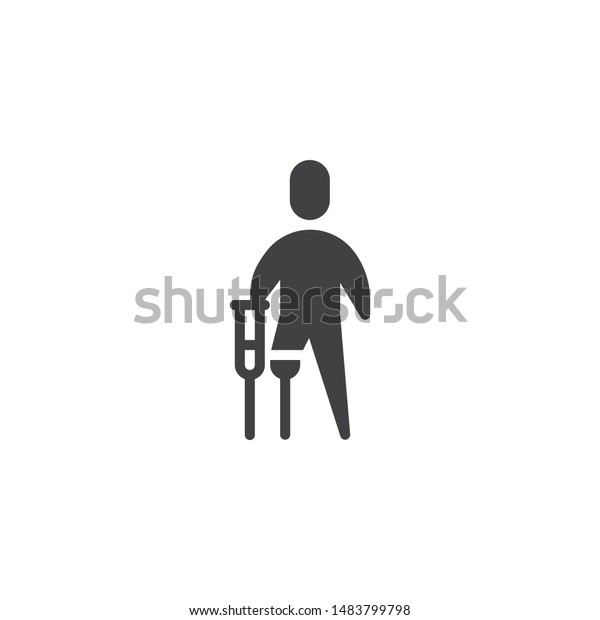 Disabled Man Prosthetic Leg Vector Icon: เวกเตอร์สต็อก (ปลอดค่า ...