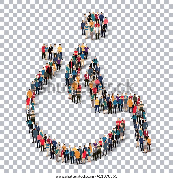 Disabled People Sign 3d Stock Vector (Royalty Free) 411378361