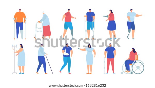Disabled People Vector Illustration Isolated Collection Stock Vector ...