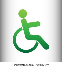 Disabled Sign Green Gradient Icon Stock Vector (Royalty Free) 424832149 ...