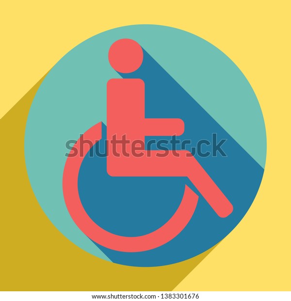 Disabled Sign Illustration Sunset Orange Icon Stock Vector (Royalty ...