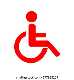 Disabled Sign Illustration Vector Red Icon 스톡 벡터(로열티 프리) 587450765 ...