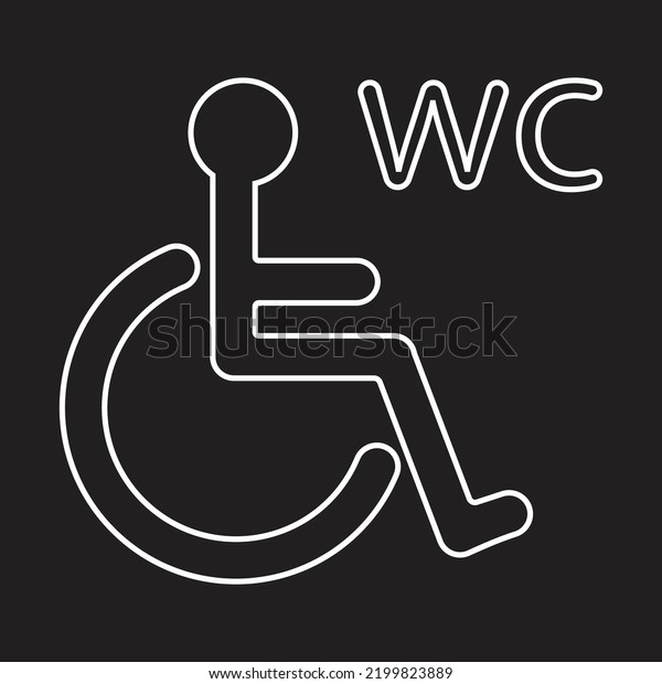 Disabled Toilet Vector Icon Disability Care Stock Vector (Royalty Free ...
