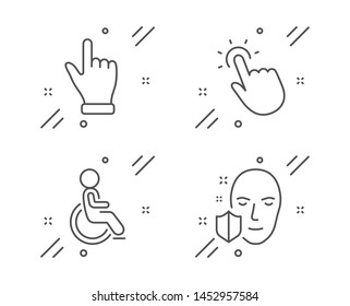 Disabled Touchpoint Click Hand Line Icons Stock Vector (Royalty Free ...
