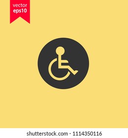 Vektor Stok Disabled Vector Icon Paralyzed Icon Handicapped (Tanpa ...