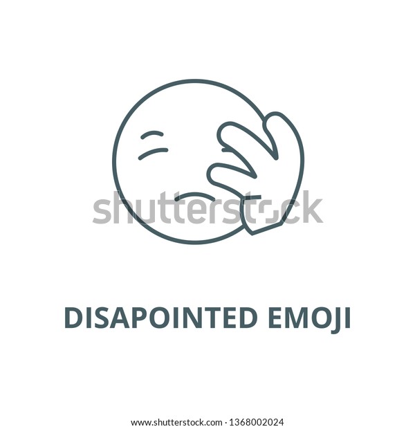 Disapointed Emoji Line Icon Vector Disapointed Stock Vector (Royalty ...