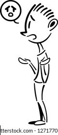 Disappointed Boy Standing Side View Character Stock Vector (Royalty ...