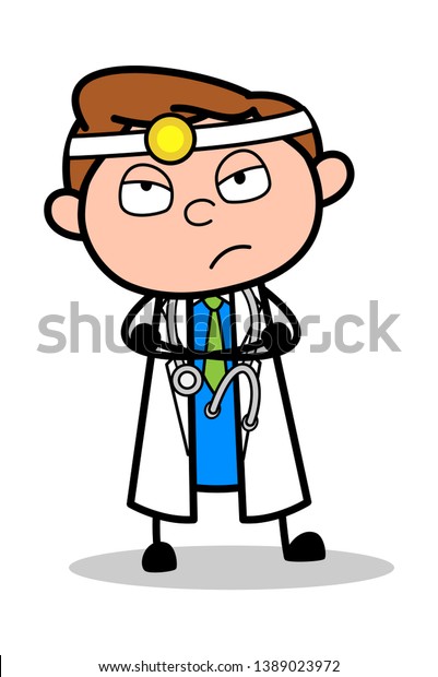 Disappointed Professional Cartoon Doctor Vector Illustration Stock ...