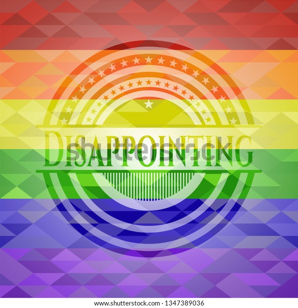 Disappointing Emblem On Mosaic Background Colors Stock Vector (Royalty ...