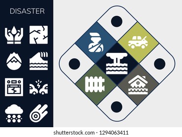Disaster Icon Set 13 Filled Disaster Stock Vector (Royalty Free ...