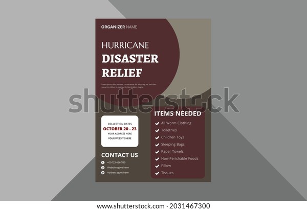 Disaster Relief Flyer Design Template Charity Stock Vector (Royalty ...