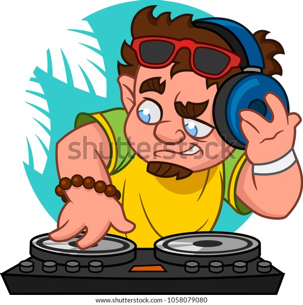 Disc Jockey Vector Illustration Stock Vector (Royalty Free) 1058079080