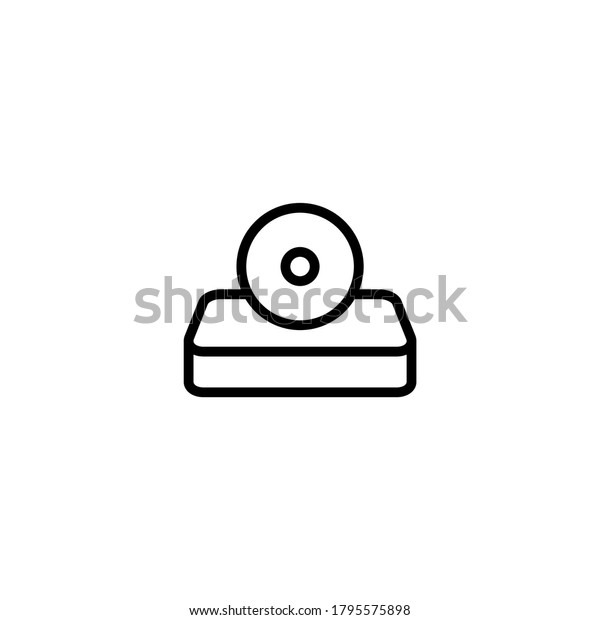 Disc Player Icon Black Line Style Stock Vector (Royalty Free ...