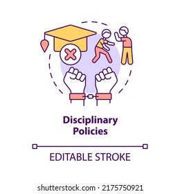 Disciplinary Policies Concept Icon Control Student Stock Vector ...