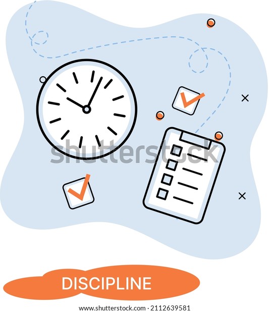 Discipline Concept Icon Time Management Working Stock Vector (Royalty ...