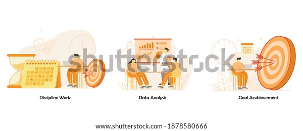 Discipline Office Work Activity Graphic Set Stock Vector (Royalty Free ...