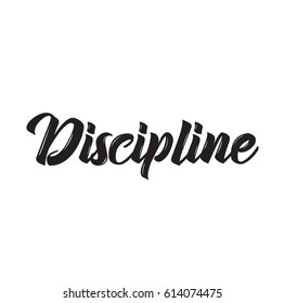 Discipline Text Design Vector Calligraphy Typography: vector de stock ...