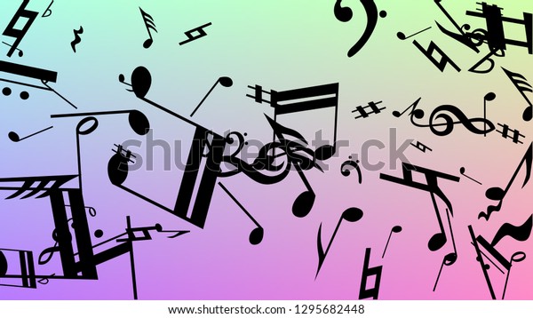 Disco Background Black Musical Notes Symbol Stock Vector (Royalty Free ...