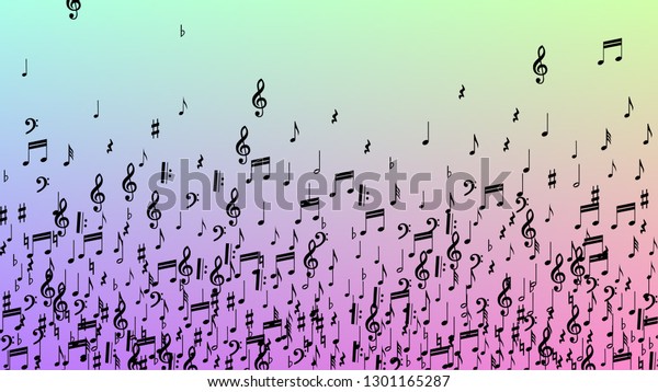 Disco Background Black Musical Notes Symbol Stock Vector (Royalty Free ...
