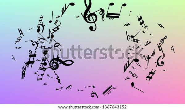 Disco Background Black Musical Notes Symbol Stock Vector (Royalty Free ...