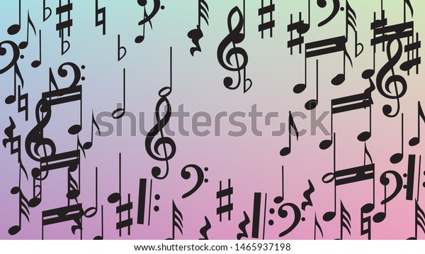 Disco Background Black Musical Notes Symbol Stock Vector (Royalty Free ...