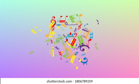 Disco Background Colorful Musical Notes Symbol Stock Vector (Royalty ...