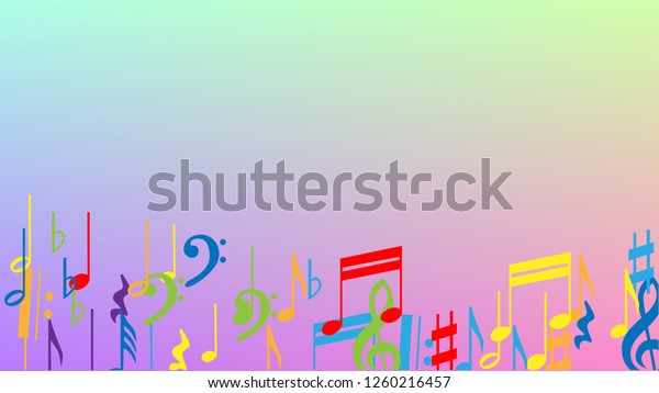 Disco Background Colorful Musical Notes Symbol Stock Vector (Royalty ...