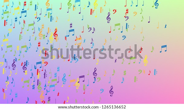 Disco Background Colorful Musical Notes Symbol Stock Vector (Royalty ...