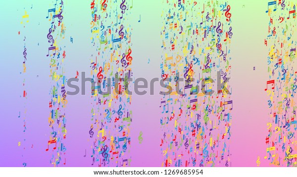 Disco Background Colorful Musical Notes Symbol Stock Vector (Royalty ...