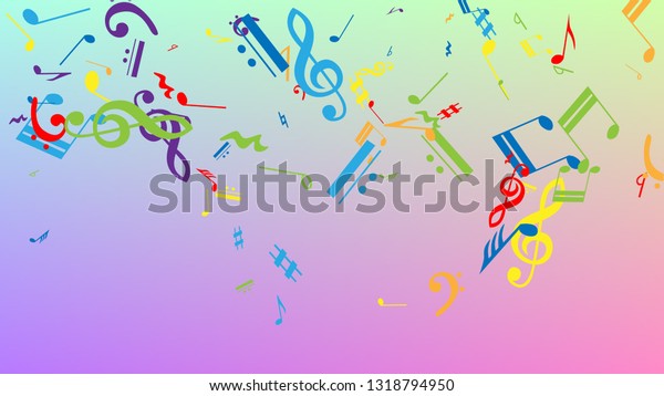 Disco Background Colorful Musical Notes Symbol Stock Vector (Royalty ...