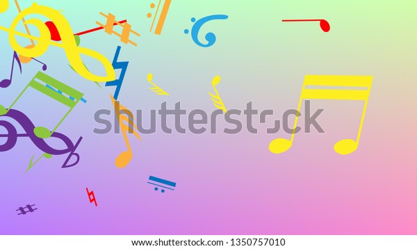 Disco Background Colorful Musical Notes Symbol Stock Vector (Royalty ...