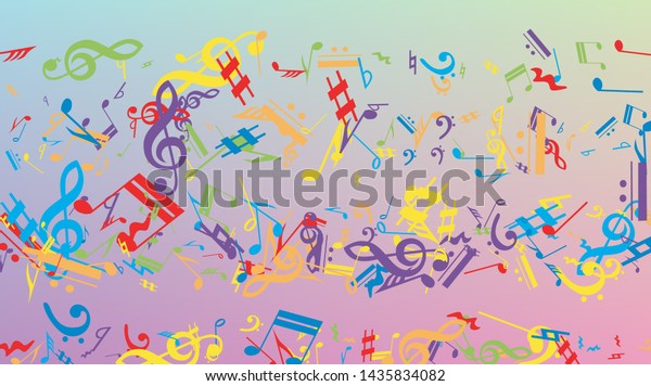 Disco Background Colorful Musical Notes Symbol Stock Vector (Royalty ...